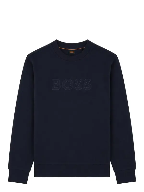 BOSS Felpa "we_logo" Relaxed Fit - Blue