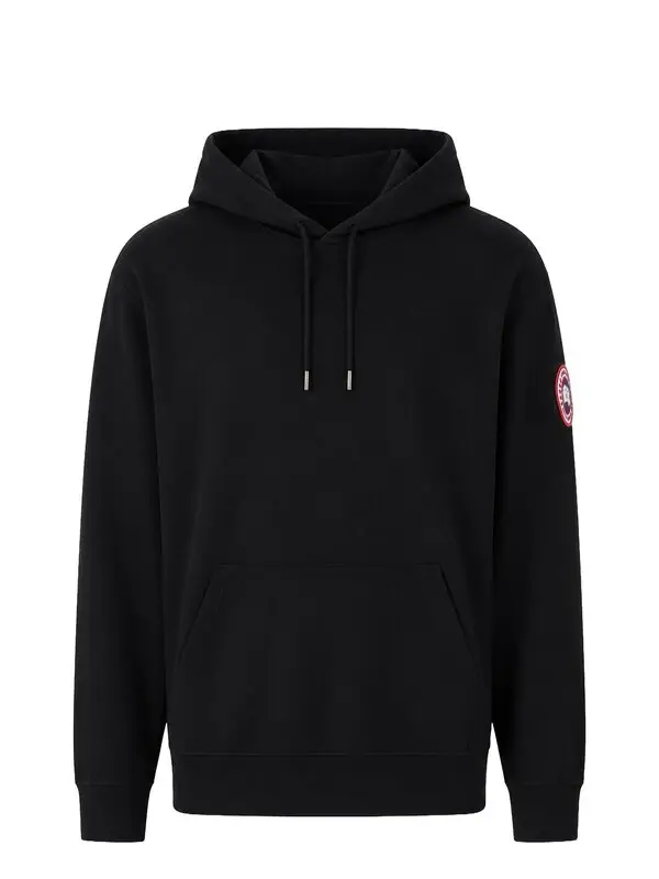 Canada Goose Logo Patch Hooded Sweatshirt - Black