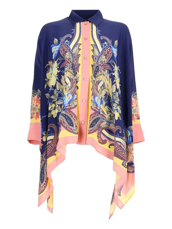 Etro Asymmetrical Paisley Print Shirt - Multicolour