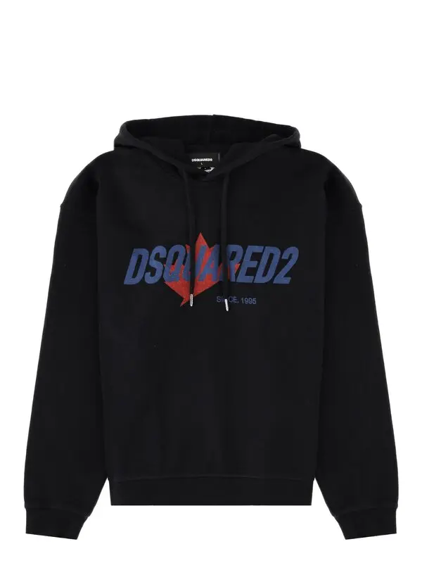 Dsquared2 Felpa Con Stampa Logo - Black