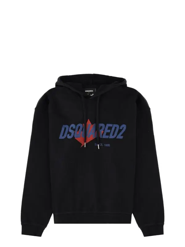 Dsquared2 Felpa Con Stampa Logo - Black