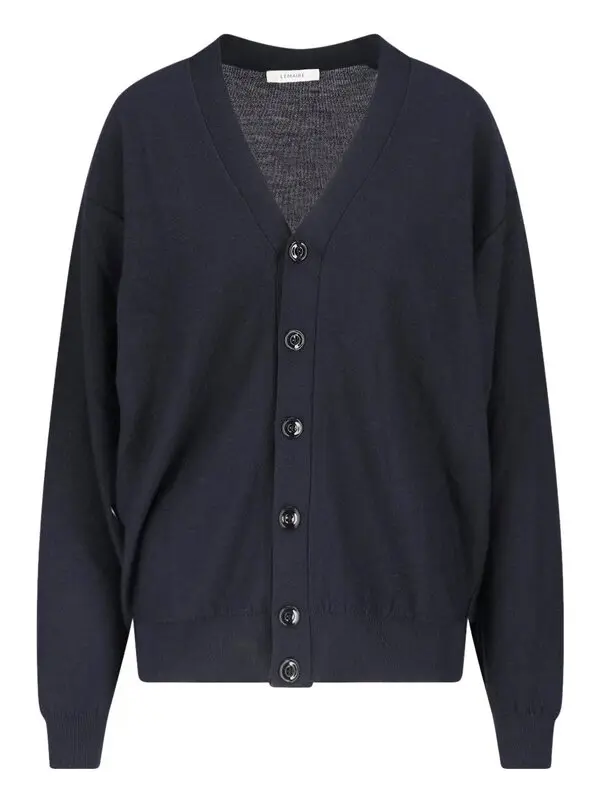 LEMAIRE V-neck Button-front Cardigan Sweater - Black