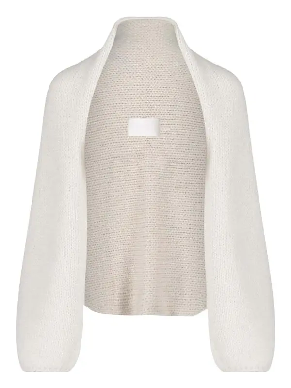 PAMPA THE BRAND Open Front Knit Cardigan - White