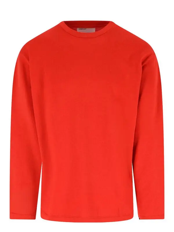 Extreme Cashmere Long-sleeve Crewneck Top In Cotton-cashmere Blend - Red