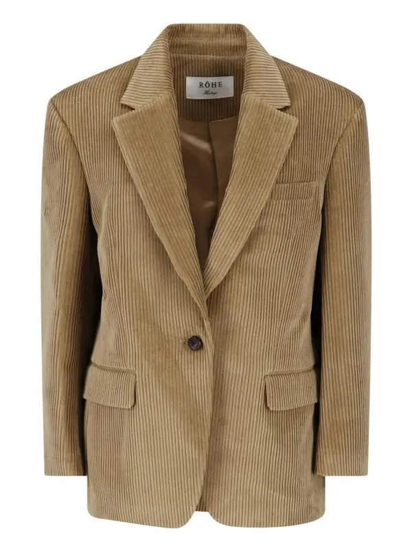 RÓHE Corduroy Single-breasted Blazer - Beige