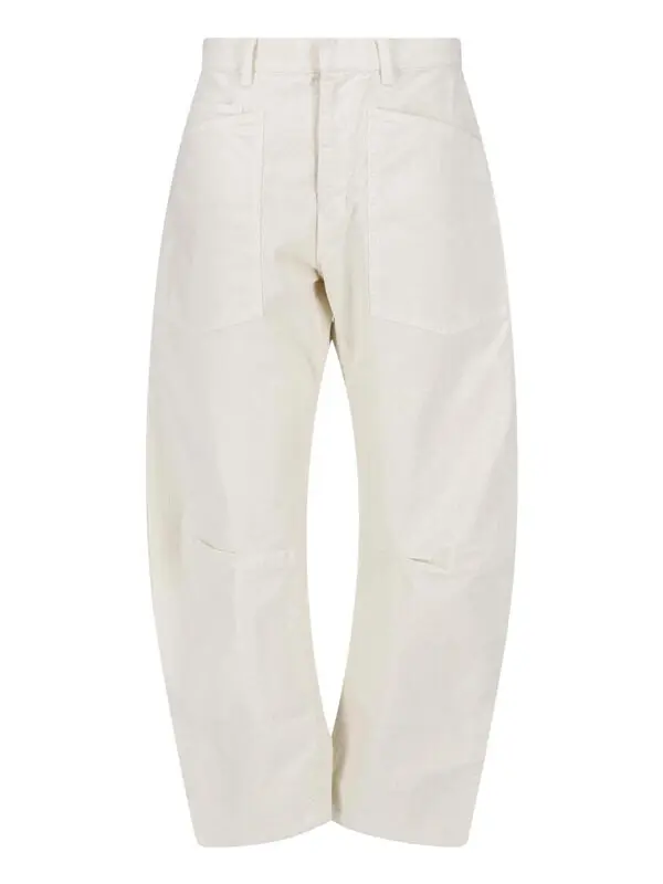 NILI LOTAN High-rise Wide-leg Trousers - Cream