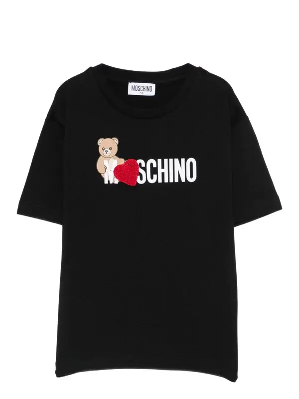 Moschino Bear And Heart Graphic T-shirt - Black