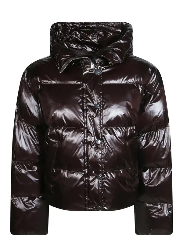 Pinko Padded Impasto Fabric Jacket - Marrone