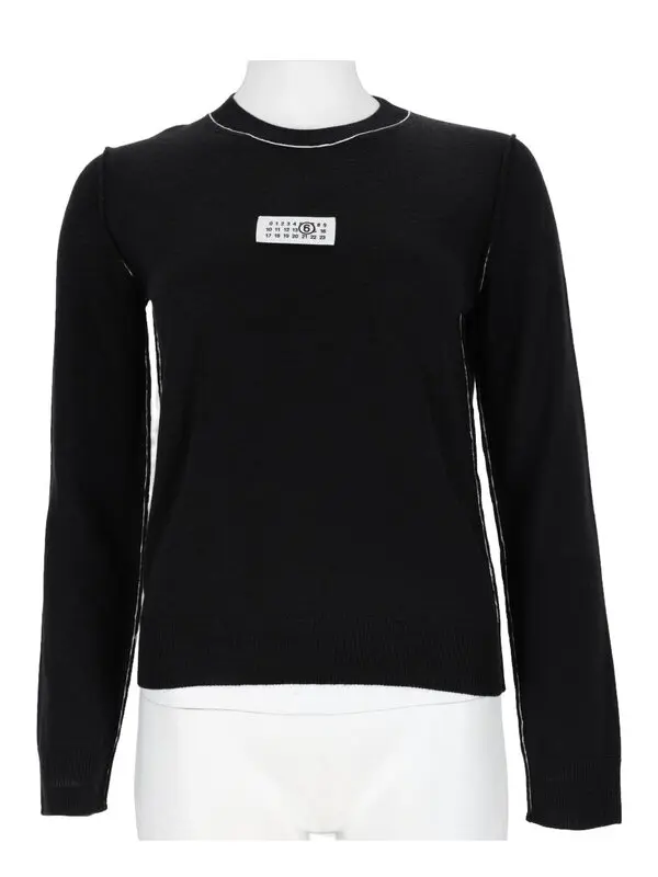 MAISON MARGIELA Long Sleeve Wool Blend Sweater - Black