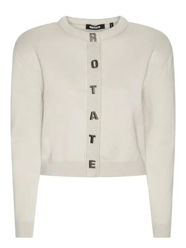 ROTATE BY BIRGER CHRISTENSEN Logo Button-front Knit Cardigan - Wind Chime Grey