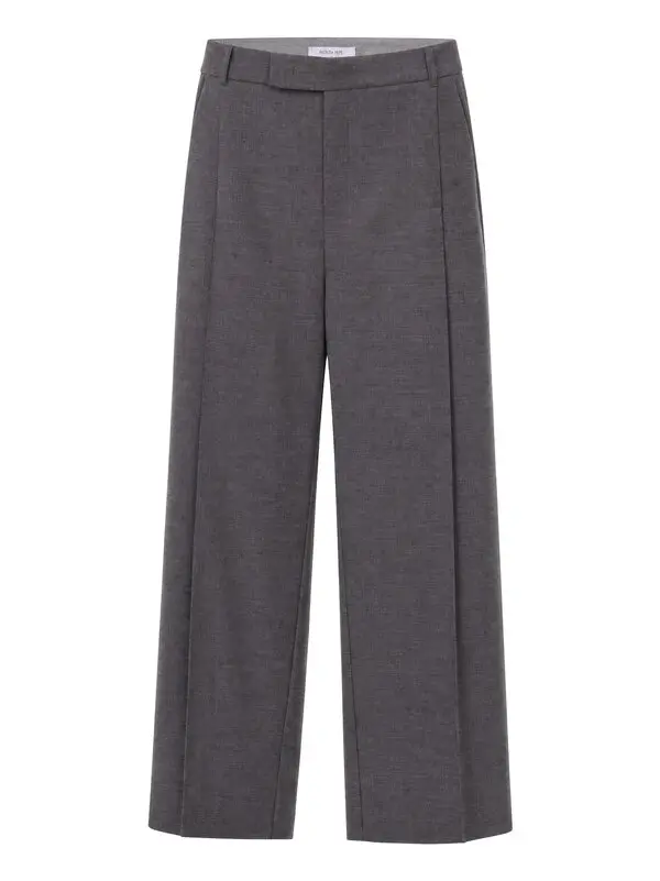 Patrizia Pepe Tailored Wide-leg Trousers - Gray Flannel