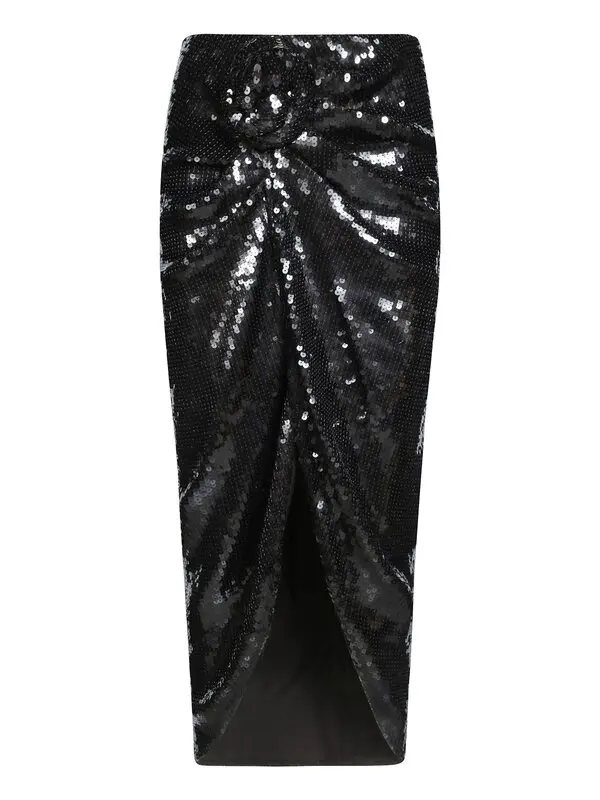 ROTATE BY BIRGER CHRISTENSEN Sequin Knot Mini Skirt - Marrone