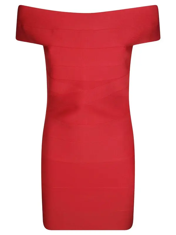 ROTATE BY BIRGER CHRISTENSEN Mini Fitted Knit Dress - Rosso