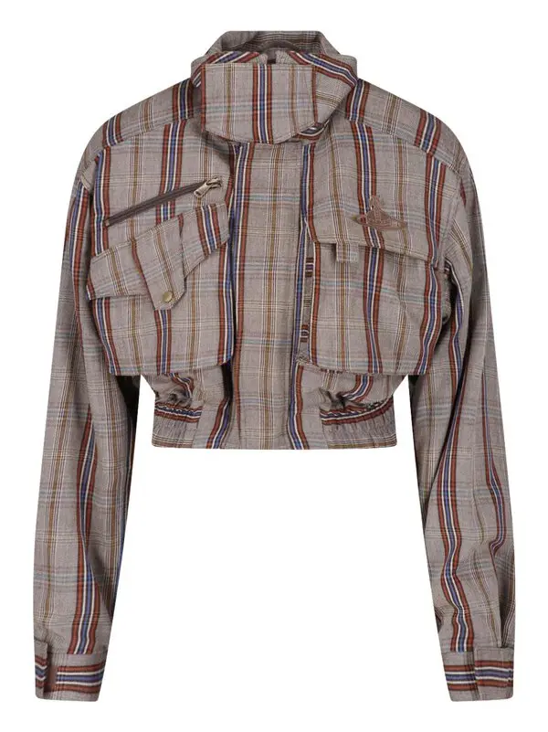 VIVIENNE WESTWOOD Cropped Plaid Utility Jacket - Multicolor