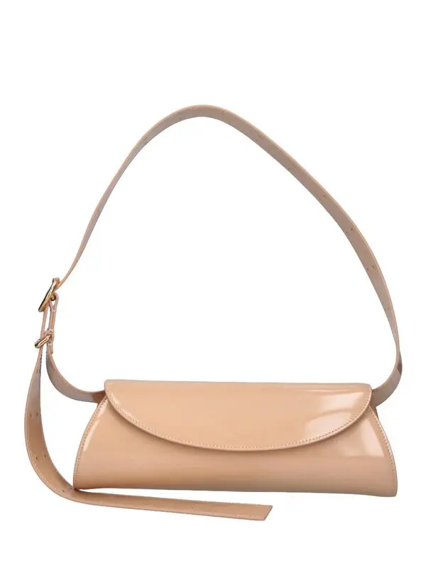 JIL SANDER Patent Leather Shoulder Bag - Beige