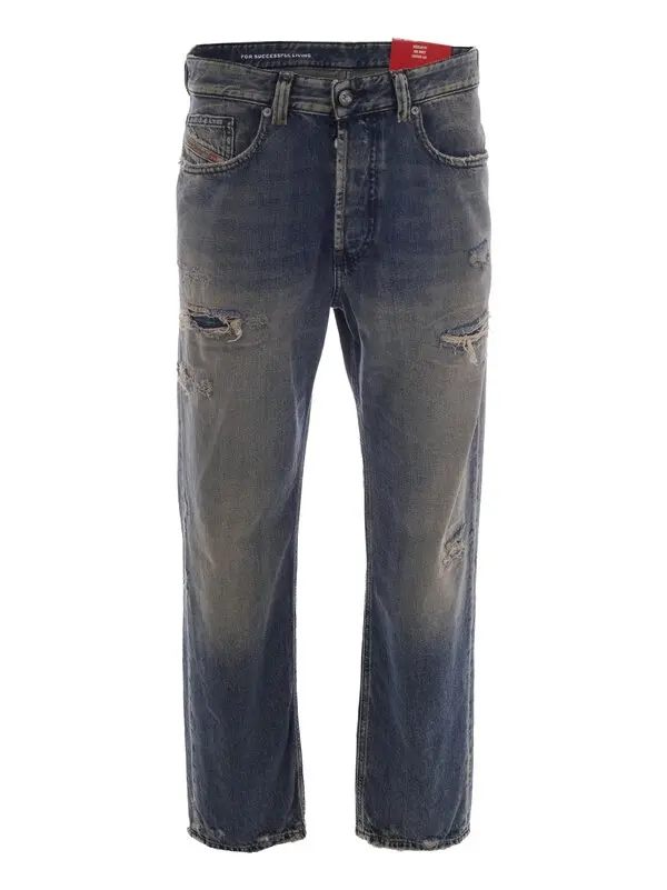 DIESEL® Distressed Slim Fit Jeans - Denim