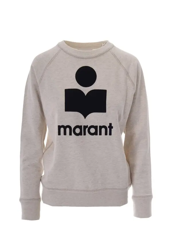 MARANT ETOILE Logo" Crewneck Sweatshirt - Ecru