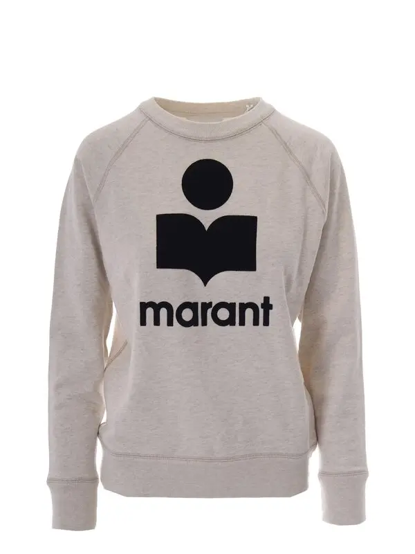 MARANT ETOILE Logo" Crewneck Sweatshirt - Ecru