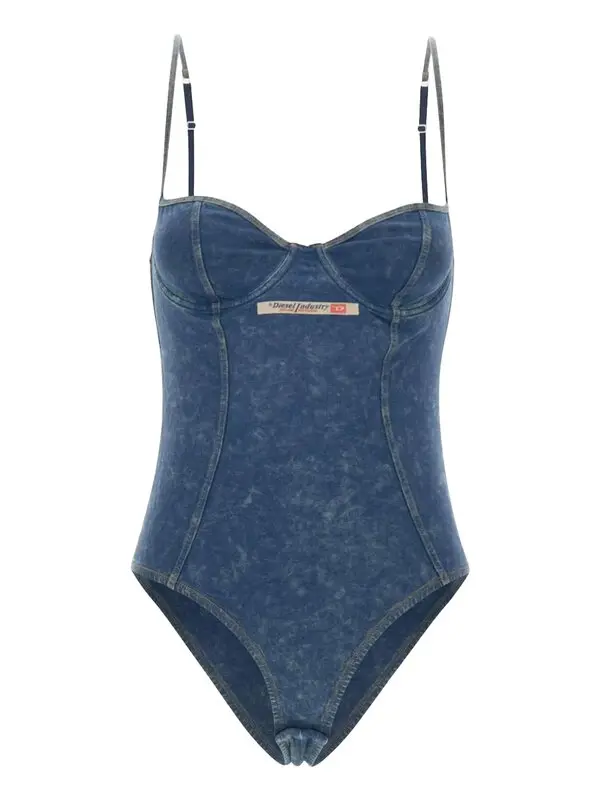 DIESEL® Denim-style Bustier Bodysuit - Dark/blue