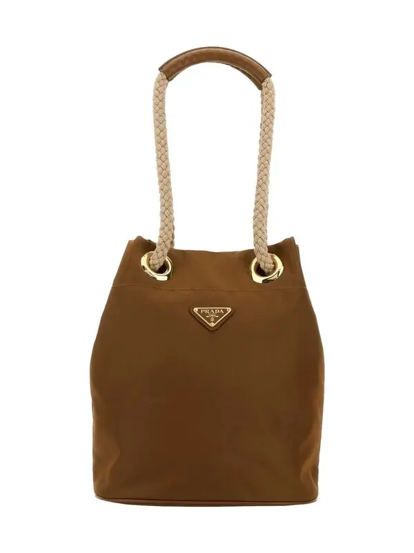 Prada Recycled Nylon Mariner Bucket Handbag Mini - Camel