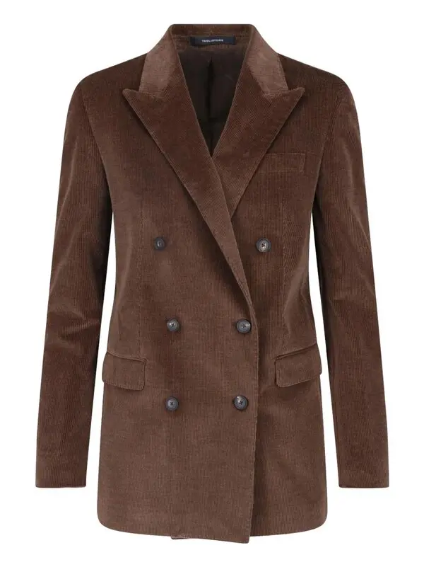 Tagliatore Double-breasted Corduroy Blazer - Brown