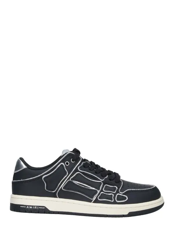Amiri Low-top Lace-up Sneakers With Paneled Upper - Black