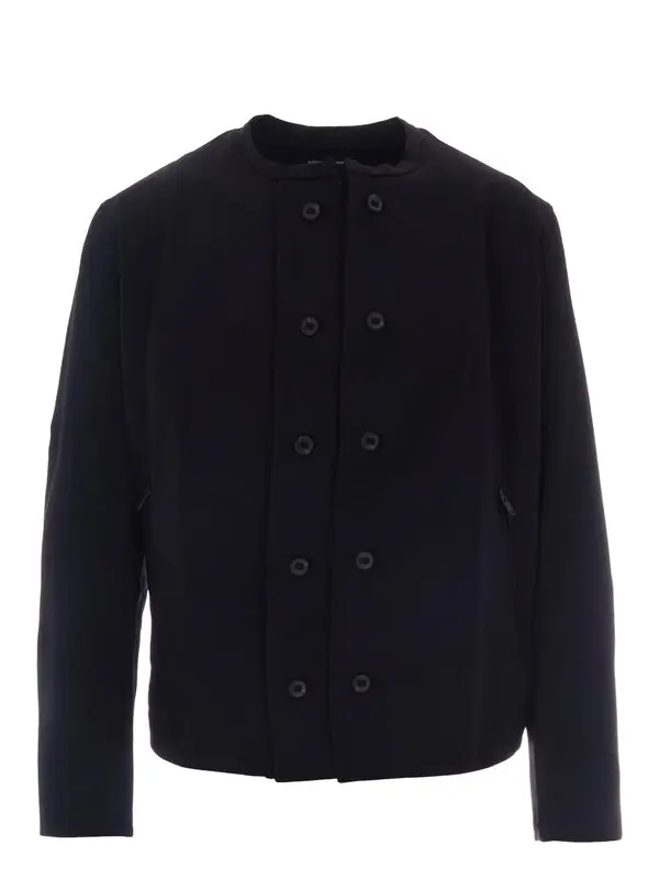 Y3 Collarless Double-breasted Jacket - Black