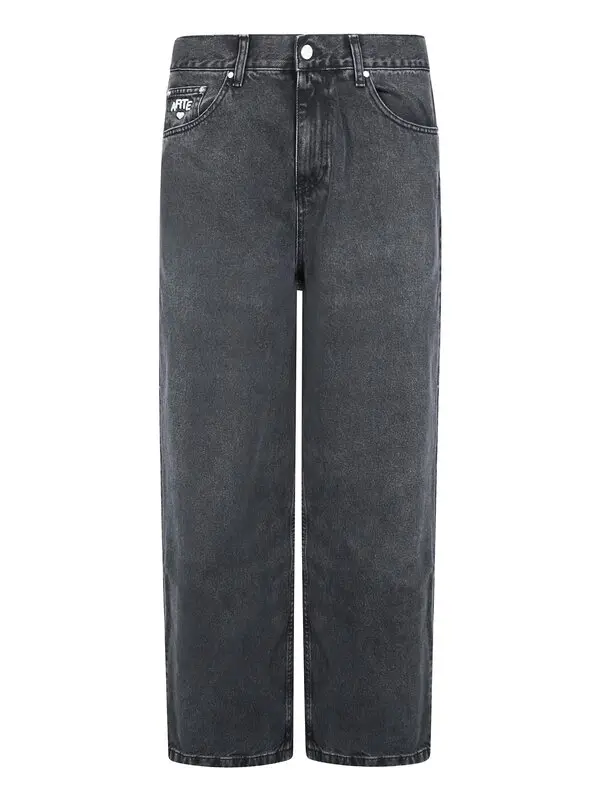 ARTE Heart Pocket Wide Leg Jeans - Nero