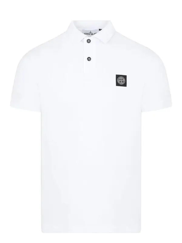 Stone Island Classic Cotton Polo Shirt For - White