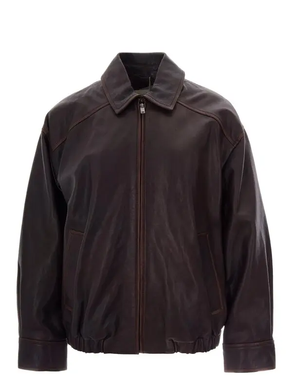 Max Mara Leather Bomber Jacket - Testa Moro