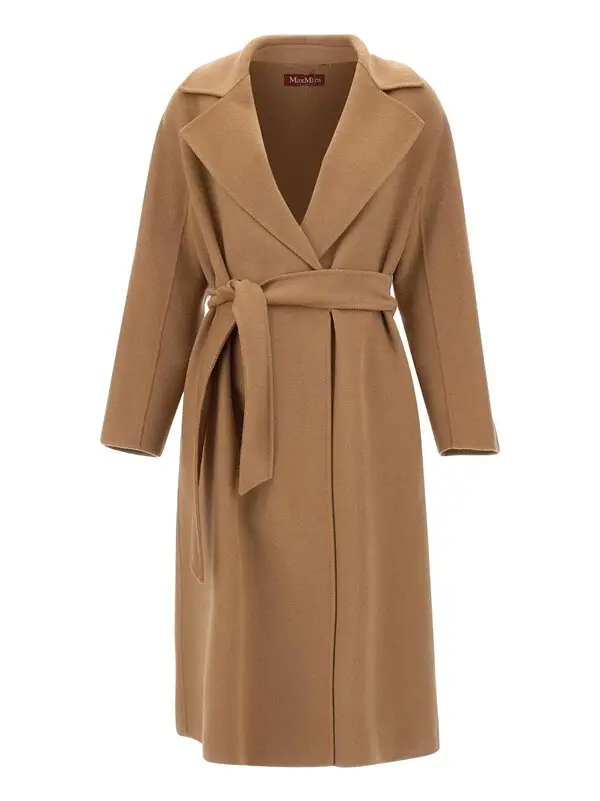 Max Mara Long Belted Wrap Coat - Cammello