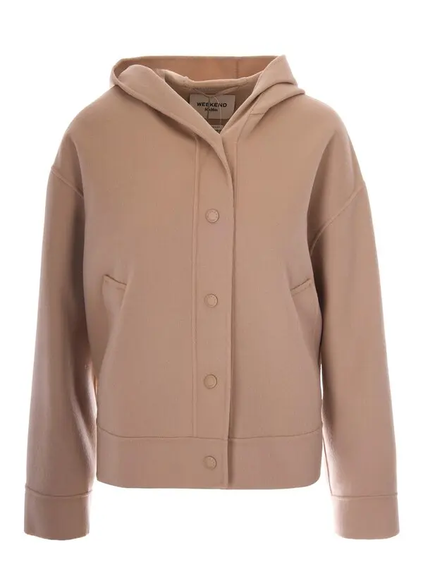 Max Mara Hooded Wool Blend Button-front Coat - Mandorla
