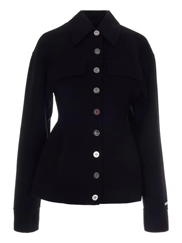 Sportmax Tailored Button-front Jacket With Pointed Collar - Nero