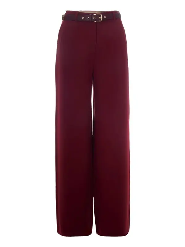 Max Mara Belted Wide-leg Trousers - Rubino
