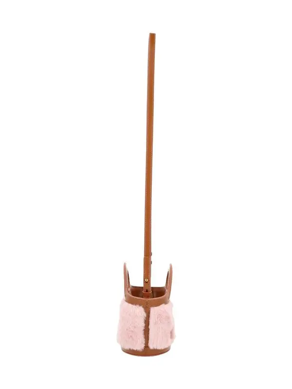 Marni Mini Bucket Bag With Faux Fur Trim - Pink