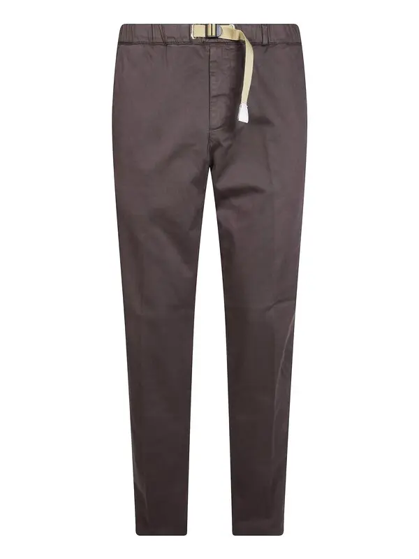 WHITE SAND Gabardine Stretch Trousers - Marrone