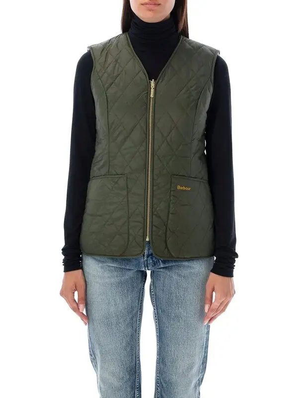 Barbour Quilted Zip-front Vest - Verde