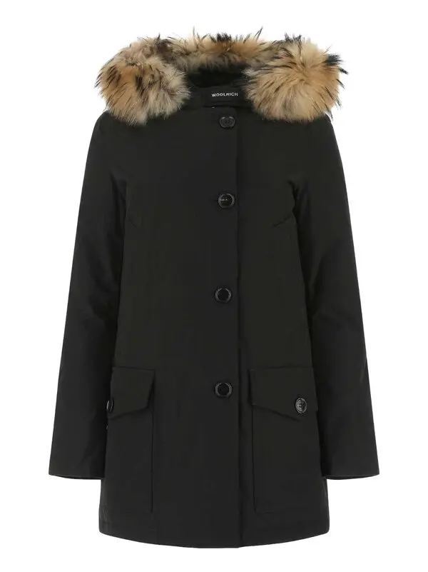 Woolrich Classic Parka Jacket With Fur Hood - Blk