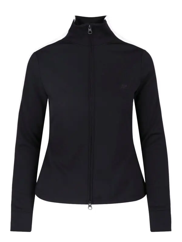 COURREGES Zip-front Track Jacket With Contrast Detailing - Black