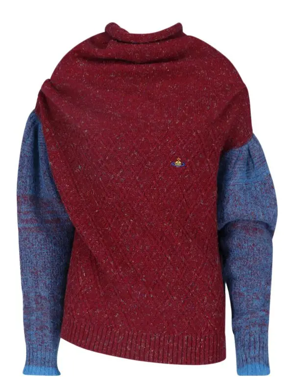 VIVIENNE WESTWOOD Colorblock Turtleneck Sweater - Red