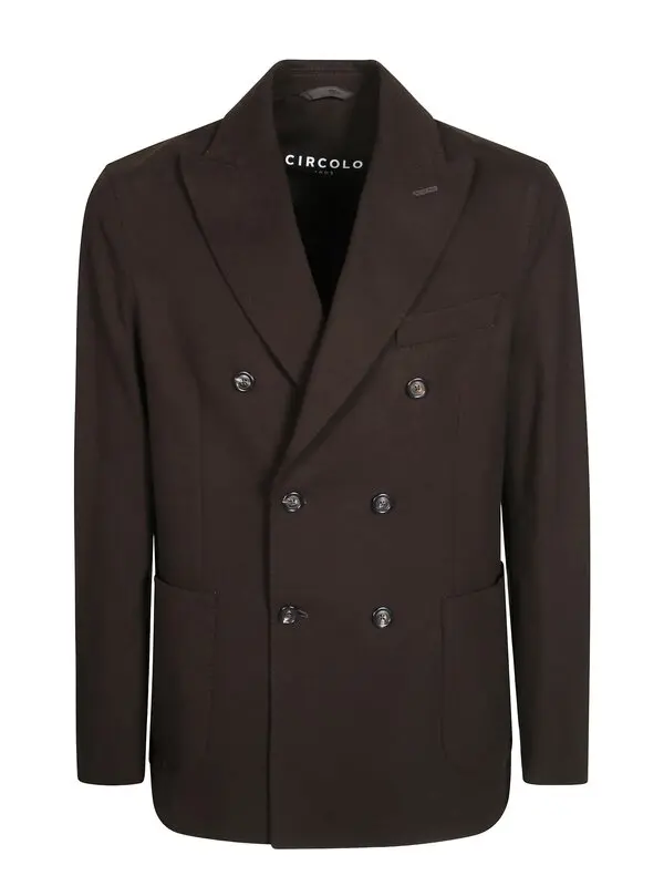 CIRCOLO 1901 Double Breasted Cotton Blend Blazer - Marrone