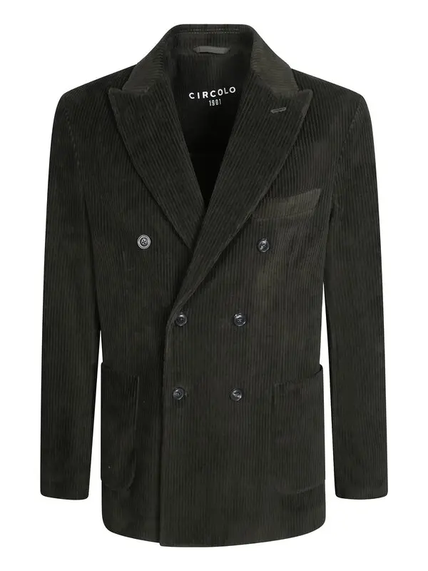 CIRCOLO 1901 Double Breasted Cotton-blend Velvet Blazer - Marrone