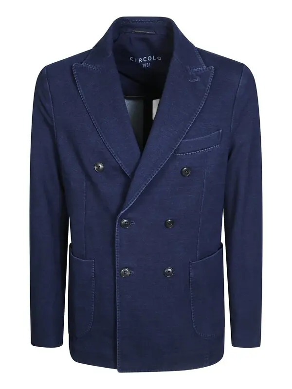 CIRCOLO 1901 Double Breasted Denim Jacket - Blu