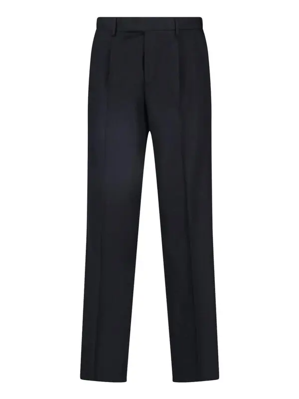 PT TORINO Tailored Pleated Wool Trousers - Black