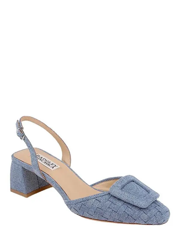 Badgley Mischka Slingback Pumps - Light Denim