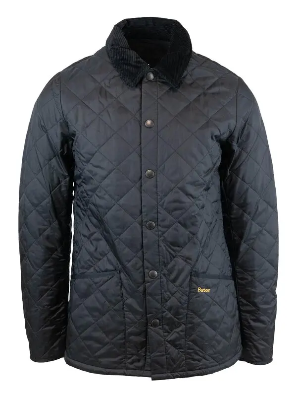 Barbour Diamond Quilted Snap-front Jacket - Navy
