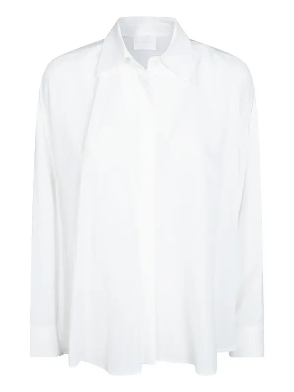 DONDUP Oversized Silk-blend Crepe De Chine Shirt - Bianco