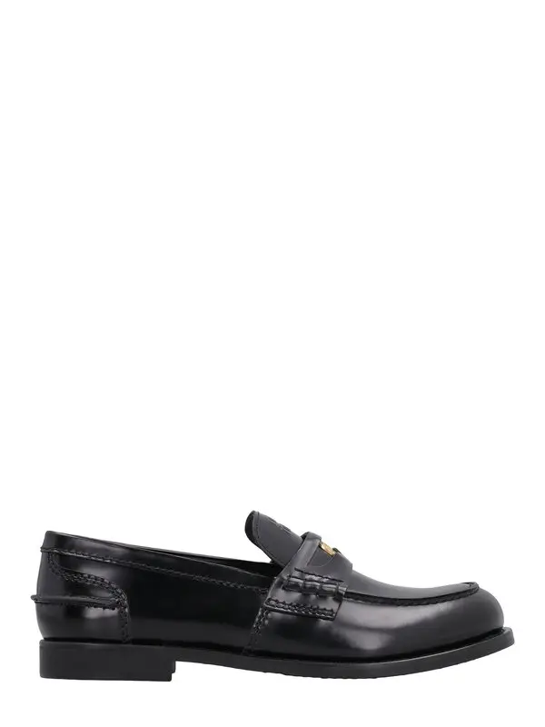 Miu Miu Leather Loafers - Black
