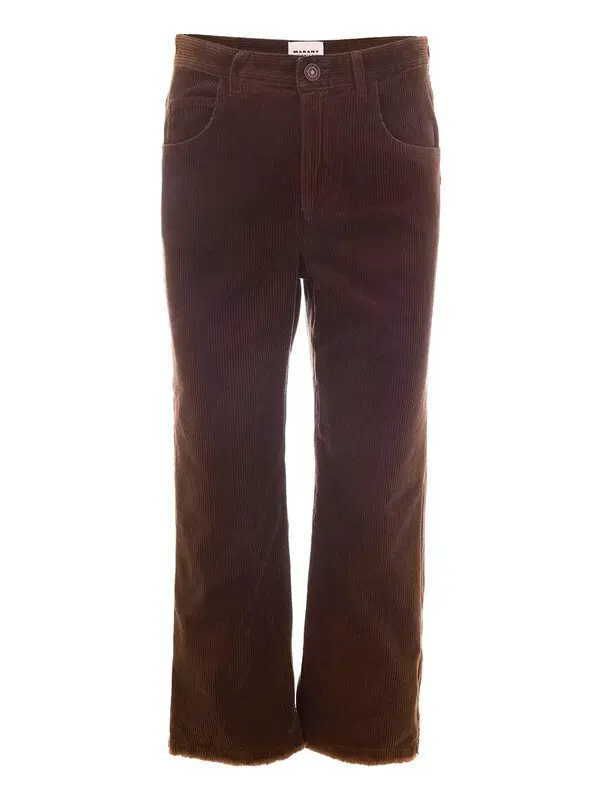 MARANT ETOILE Corduroy Straight-leg Pants - Caramel