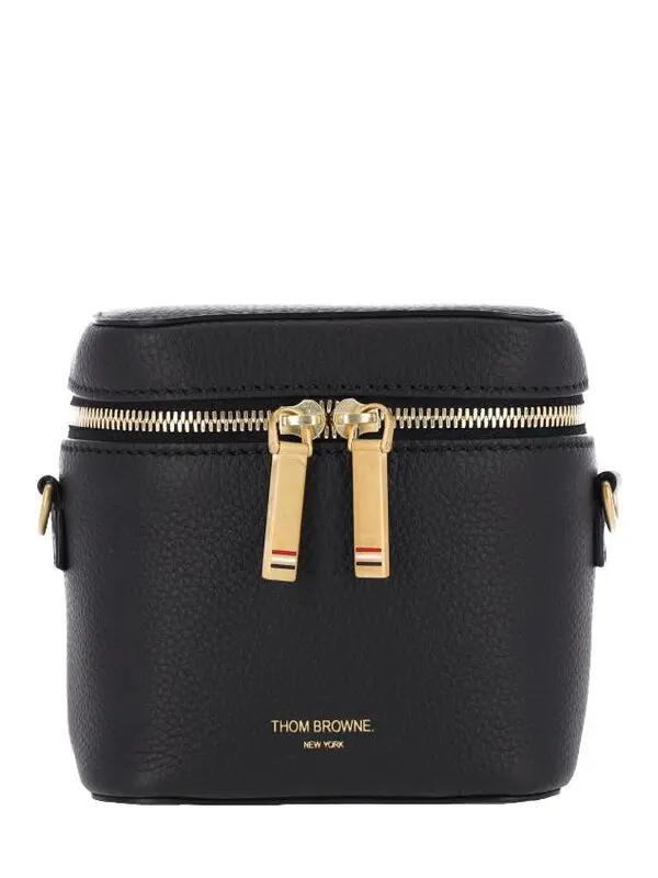 Thom Browne Mini Pebbled Leather Crossbody Bag - Black